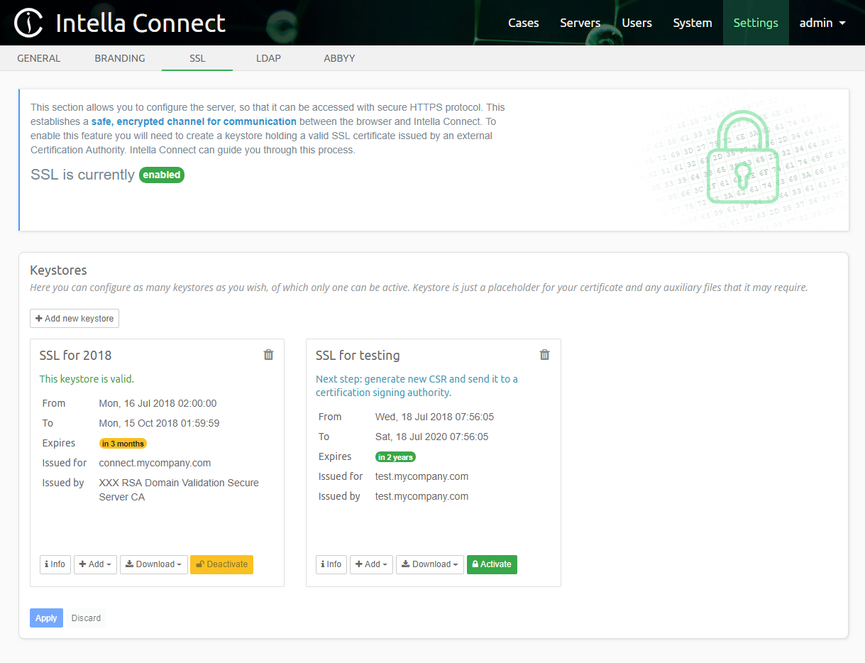10. SSL setup - guide — Intella Connect™ User Manual